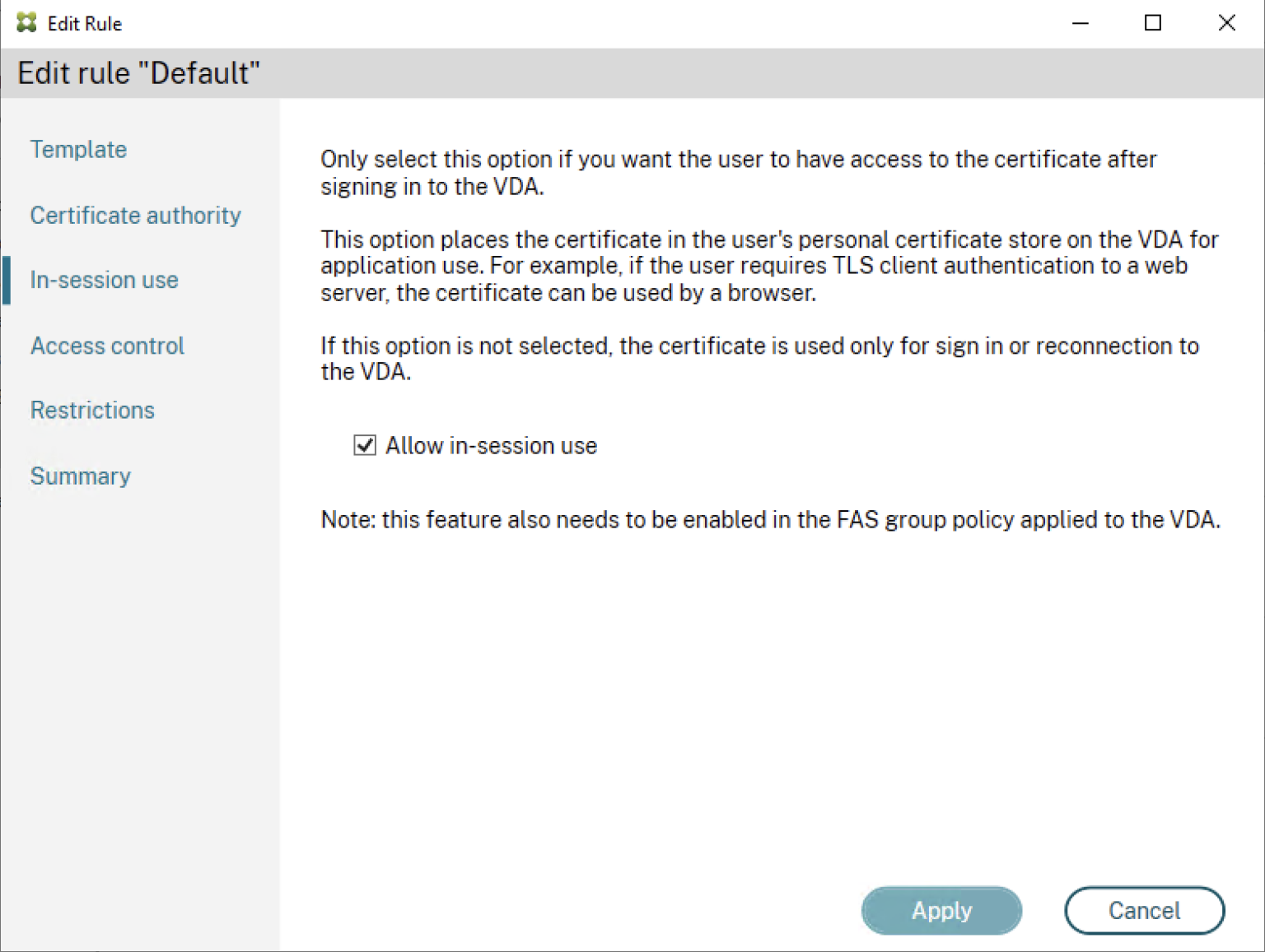 Citrix FAS – Azure AD CBA Single Sign-On (SSO) without a PRT